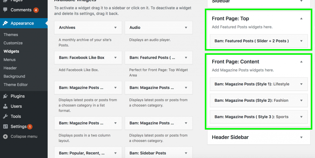Bam Pro WordPress theme documentation-ThemezHut